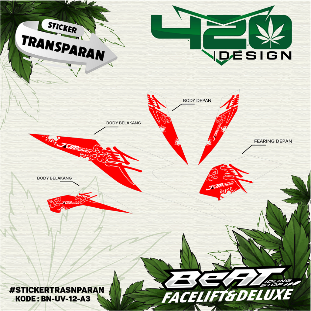 Jual Striping Transparan UV Honda Beat New Tahun 2020-2023 Motif JDM ...