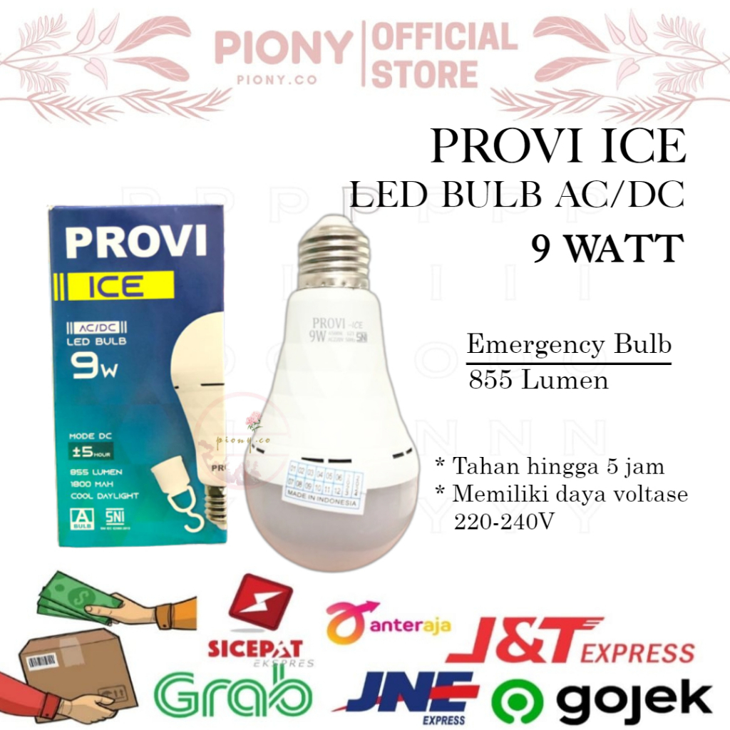 Jual LAMPU EMERGENCY PROVI ICE 9W 12W 18W LAMPU BISA NYALA SAAT MATI ...