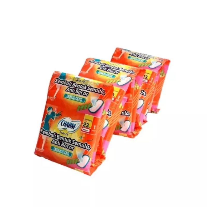 Jual UNICHARM PEMBALUT CHARM BODY FIT EXTRA MAXI NON WING 23cm RENCENG ...