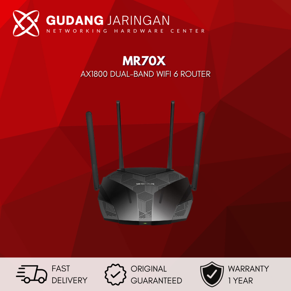 Jual MERCUSYS MR70X AX1800 DUAL BAND WIFI 6 ROUTER | Shopee Indonesia