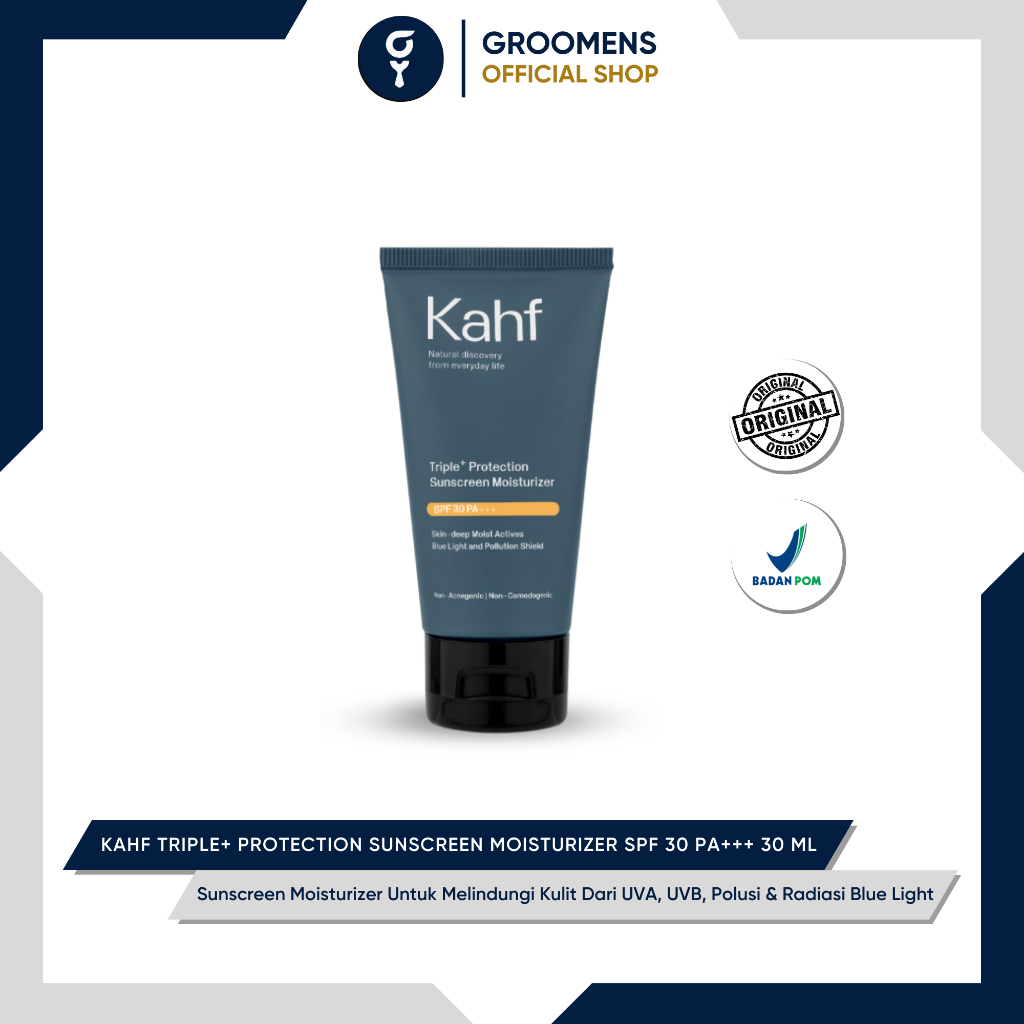 Jual Kahf Triple+ Protection Sunscreen Moisturizer SPF 30 PA+++ 30 ml ...