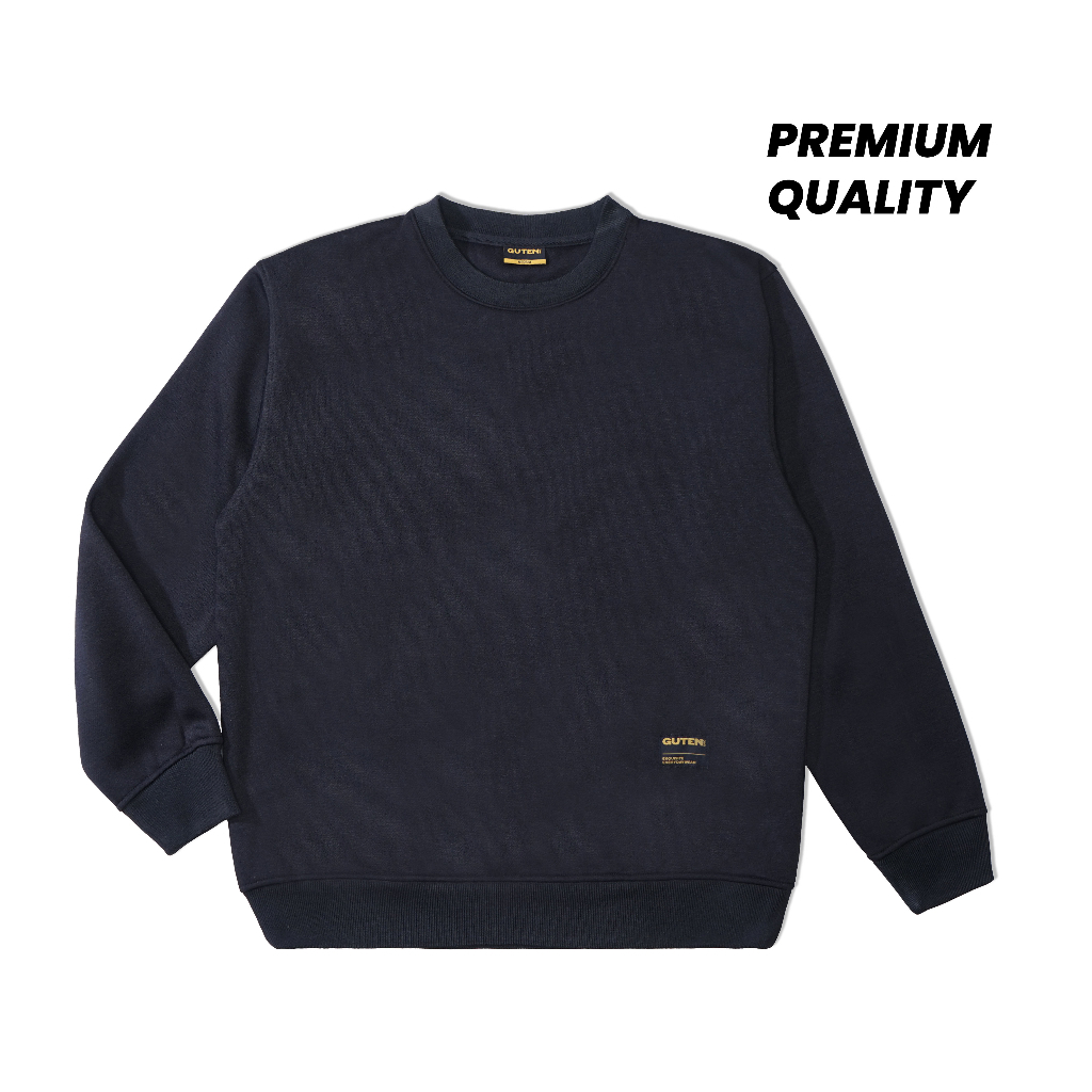 Jual Guten Inc - Sweater Polos Hitam Pria Black HOLIC CREWNECK | Shopee ...