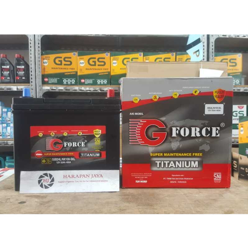 Jual AKI MOBIL G FORCE TITANIUM 55B24L / NS60L (55 AH) (KERING) | Shopee Indonesia