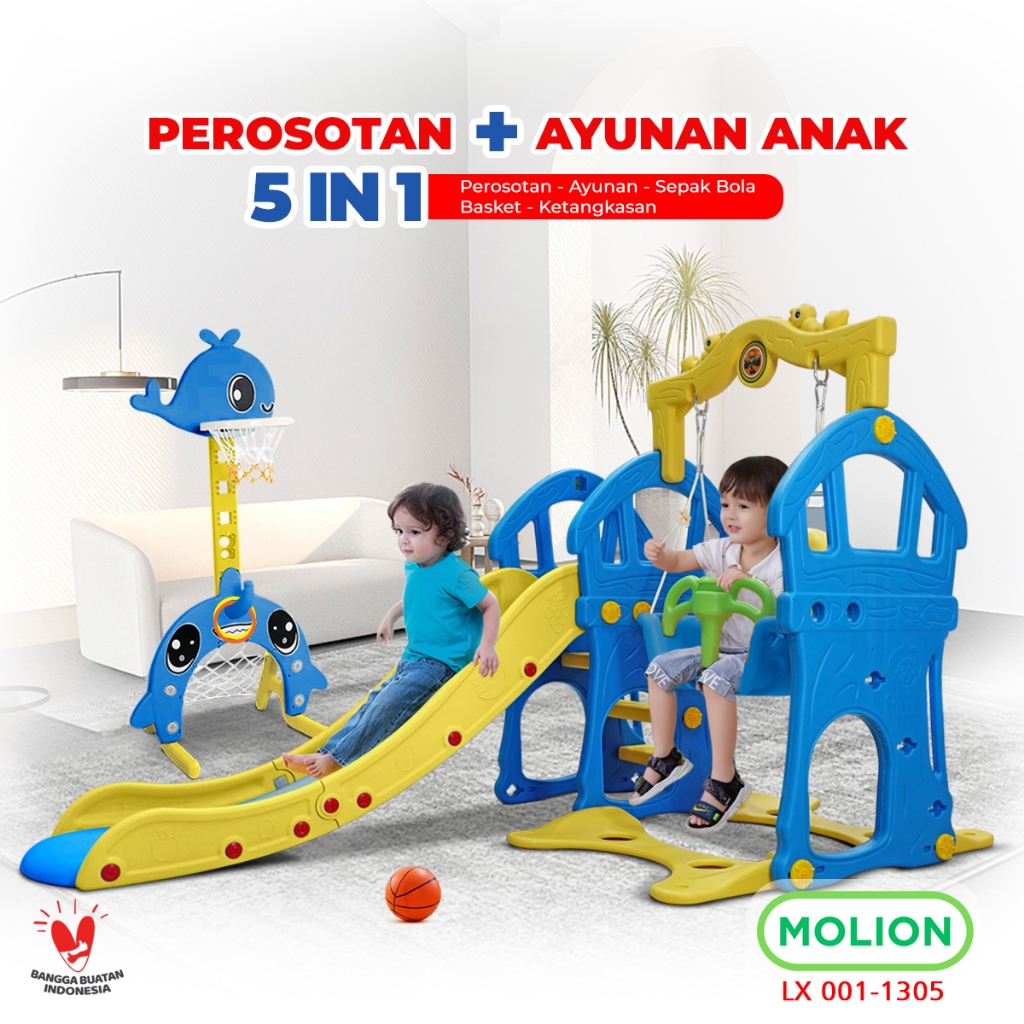 Jual MOLION SNI Perosotan Ayunan Set Anak Karakter Mainan Seluncuran ...