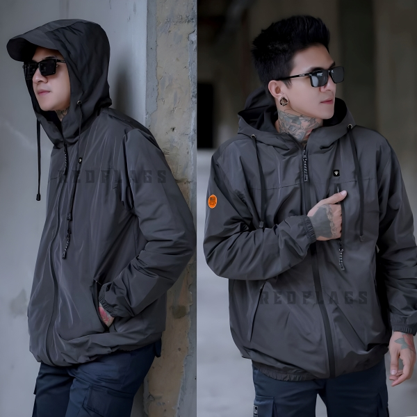 Jual Jaket Parasut Pria Dan Wanita Waterproof Hoodie Jumbo Outdoor ...