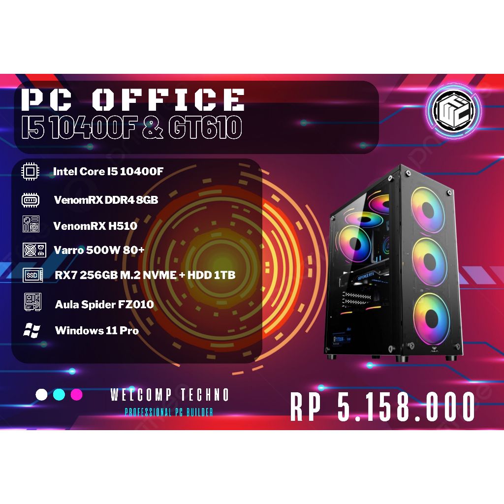 Jual PC Rakitan Office Intel i5-10400F + GT610 + DDR4 8Gb | Shopee ...