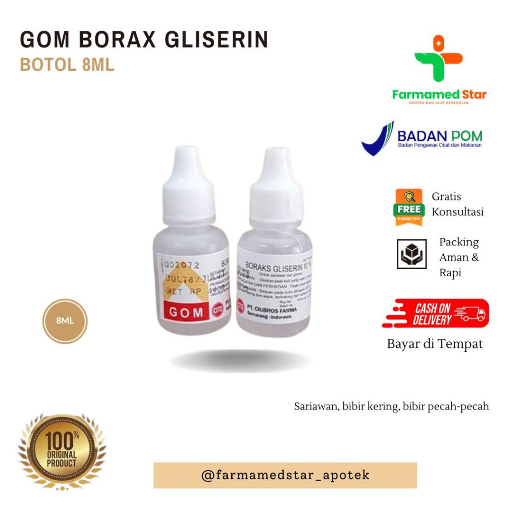 Jual GOM BORAX GLISERIN 8ML | Shopee Indonesia