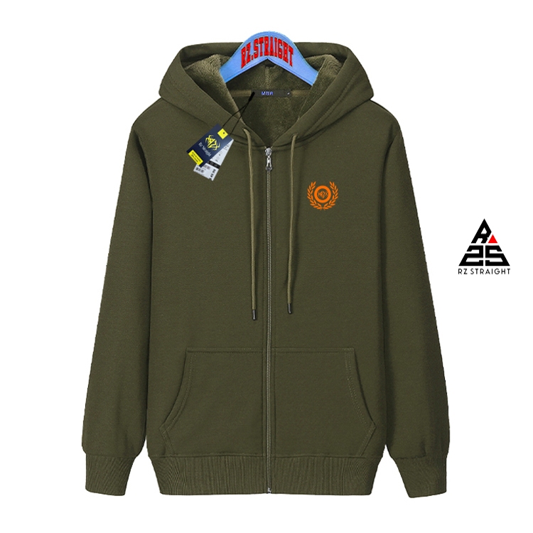 Jual Rz Straight - Jaket Resleting Logo Padi Motif Orange Casual ...