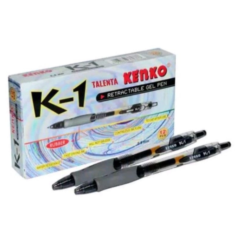 Jual Pulpen Pen Bolpoint Pena Gel KENKO K1 0,5 Hitam (1 Pak 12 pcs ...