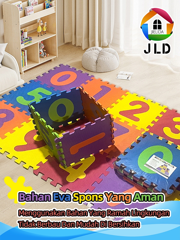 Jual JieLiDa 10Pcs Matras Evamat Matras Puzzle angka arab Karpet Puzzle ...