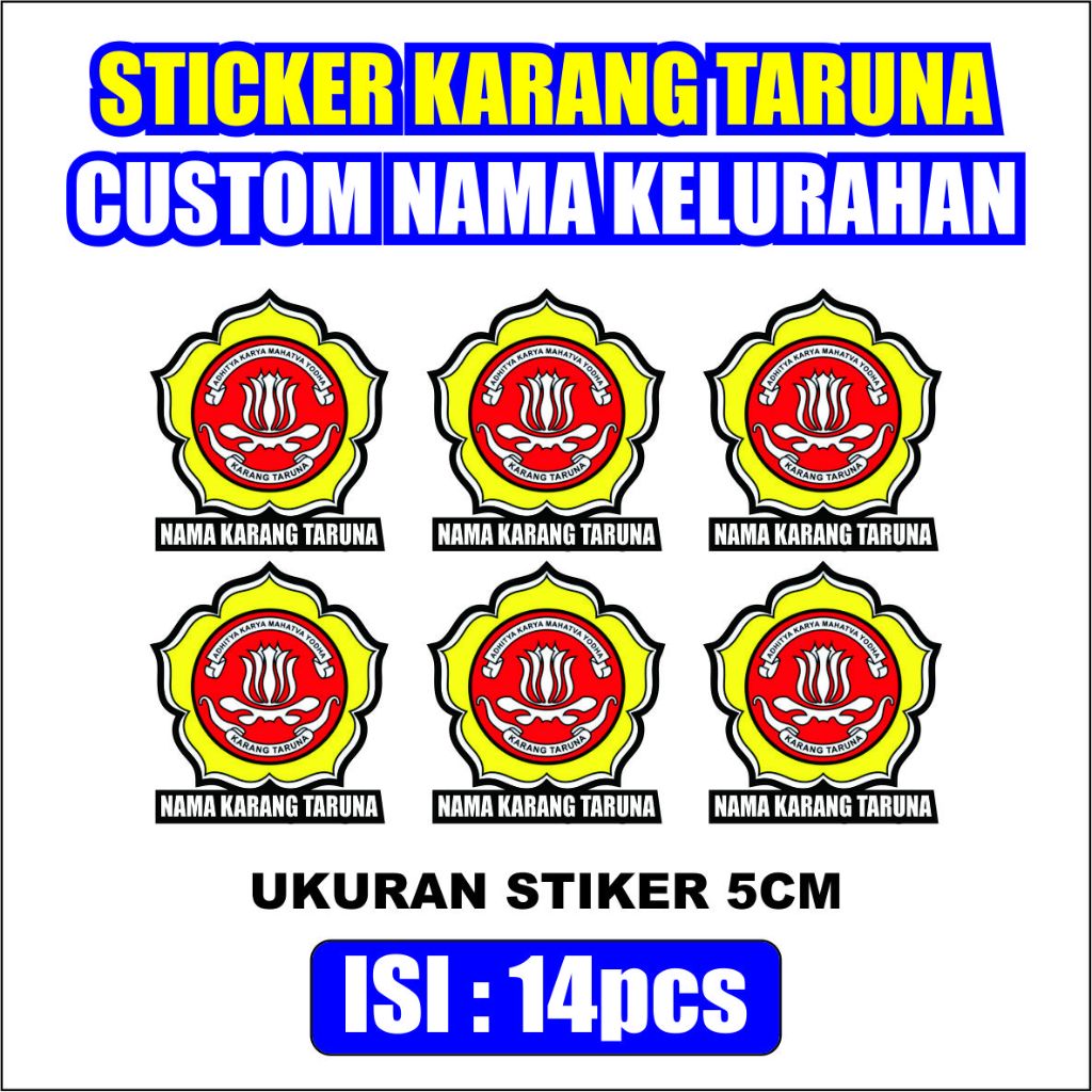 Jual CETAK STIKER CHROMO KARANG TARUNA CUSTOM NAMA KELUARAHAN//sticker ...