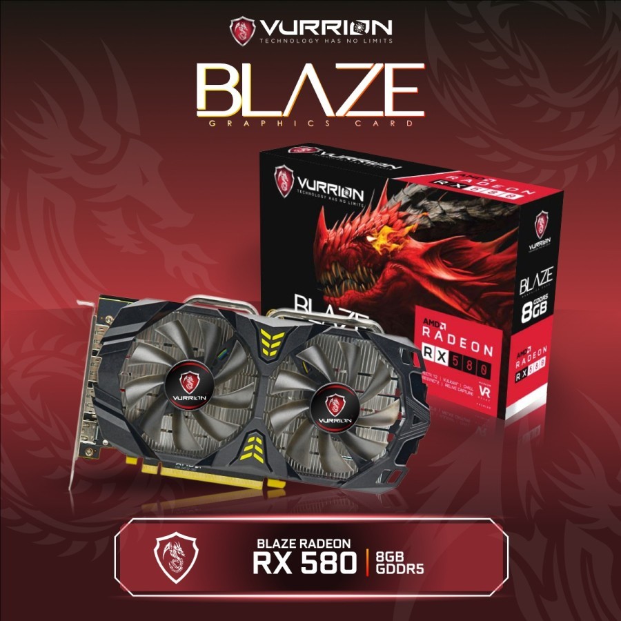 Jual VGA VURRION RX580 8GB GDDR5 256-bit VURRION BLAZE RADEON RX 580 ...