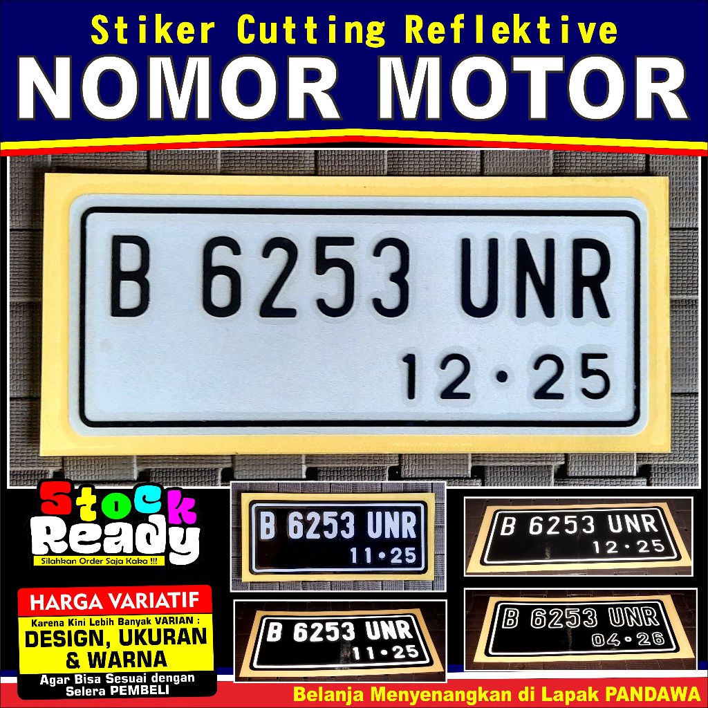 Jual Stiker Cutting Reflektive " Plat Motor " | Shopee Indonesia