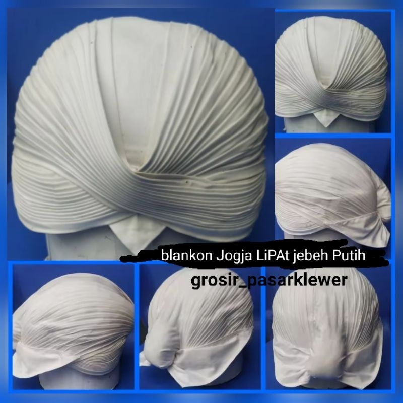 Jual Blankon LiPAt Jogja polos putih Jebeh/Topi tradisional jawa/Blankon sunan bonang/blankon ...
