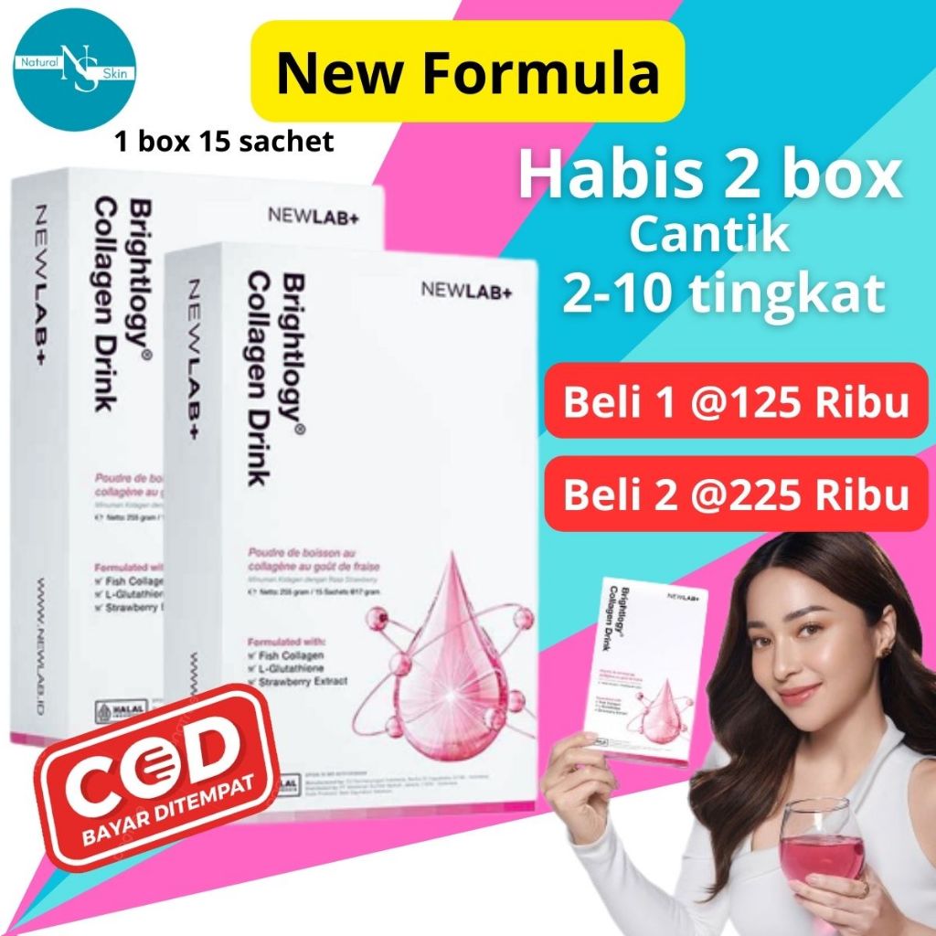 Jual Newlab Brightlogy Power Drink Minuman Collagen /Newlab 1box 15 Sachet Kolagen | Shopee ...
