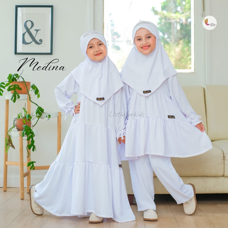 Jual Setelan Gamis Anak Putih Manasik Haji Usia 1-12 Tahun Set Hijab ...