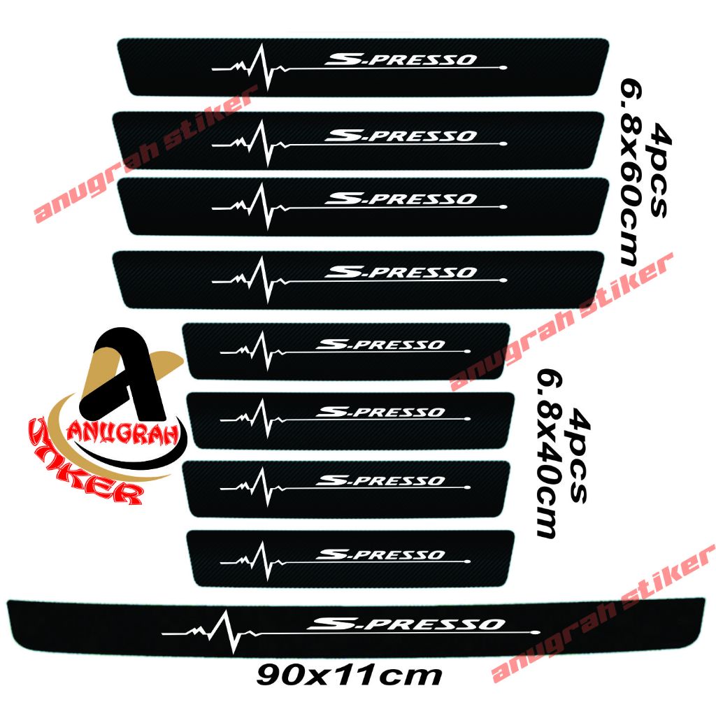 Jual Promo 9 pcs cutting sticker sillplate bahan karbon 3d mobil s ...