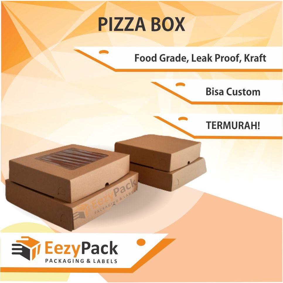 Jual (ISI 25) Kardus Packing Pizza/ Box Coklat Kraft Packaging Polos ...