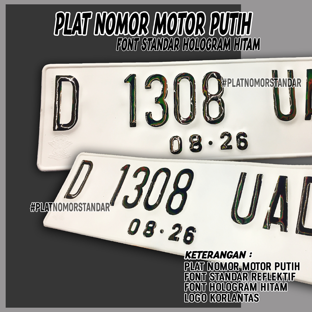 Jual Plat Nomor Mobil Putih Angka Hologram Murah PlatNomorStandar ...