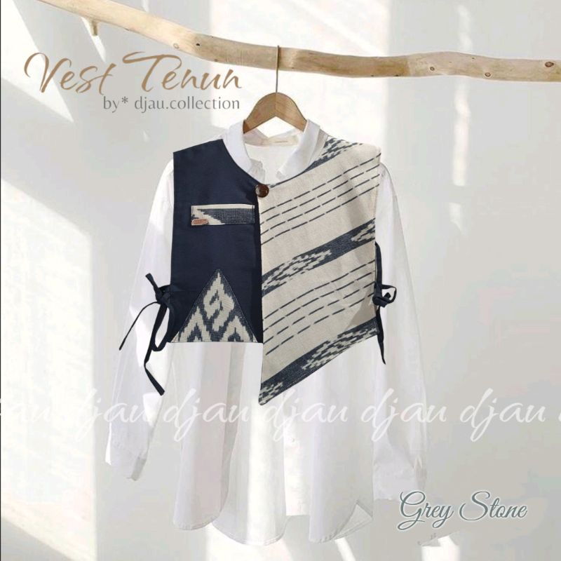 Jual DJAU (GREY STONE) Vest Tenun Etnik /Rompi Crop/Rompi Unik | Shopee ...