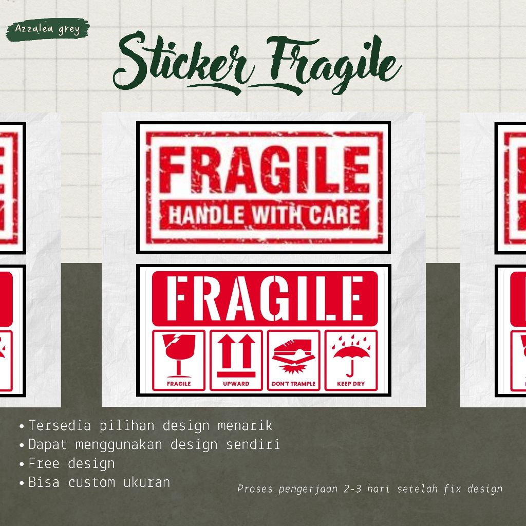 Jual Sticker Fragile Ukuran 9x4cm | Shopee Indonesia