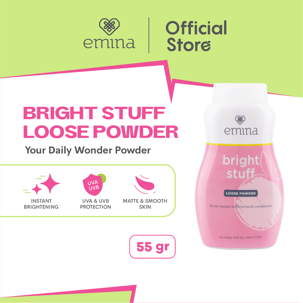 Jual EMINA BRIGHT STUFF LOOSE POWDER 55g Bedak Tabur | Shopee Indonesia