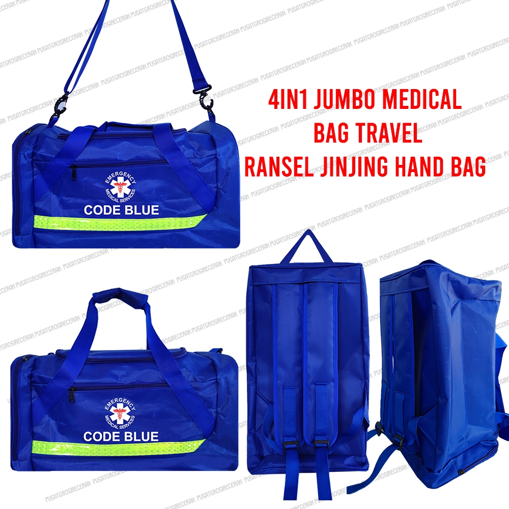 Jual 4IN1 Code Blue Jumbo Medical Bag Travel Tas Medis P3K Ransel ...