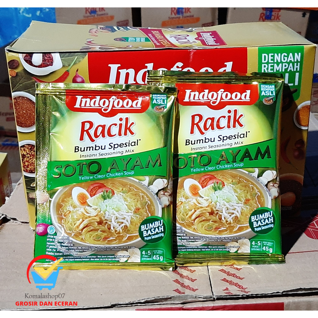 Jual INDOFOOD BUMBU SOTO AYAM 45 BUMBU INSTAN BUMBU SIAP SAJI | Shopee ...