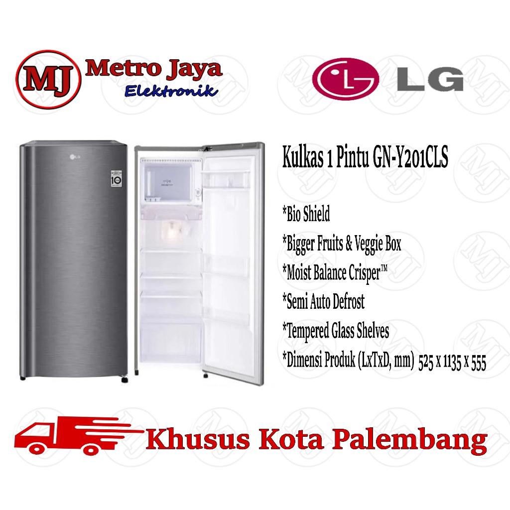 Jual Kulkas 1 Pintu LG GN-Y201CL 169L GNY 201 CL Garansi Resmi | Shopee ...