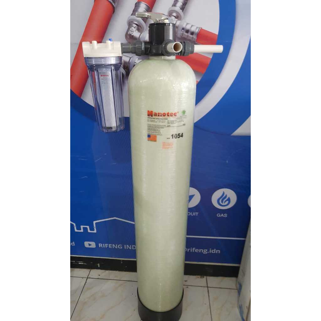 Jual TABUNG FILTER AIR FRP 1054 NANOTEC + 3 WAY HEAD VALVE | Shopee ...