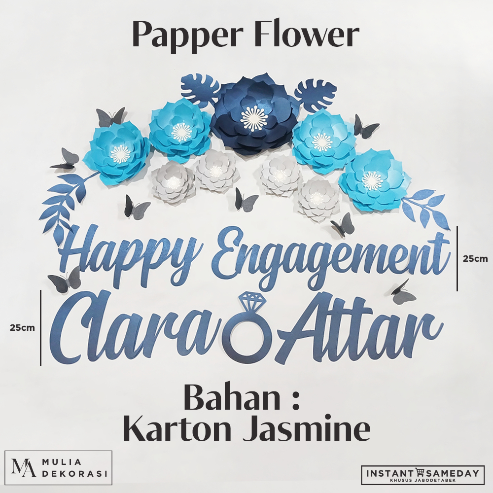 Jual Paper Flower Dekorasi Engagement Set Lengkap Bunga Kertas Hiasan ...
