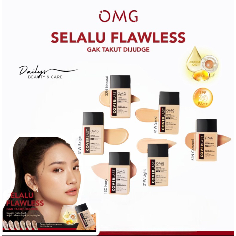 Jual (FREE GIFT) OMG Oh My Glow Coverlast Liquid Foundation full ...