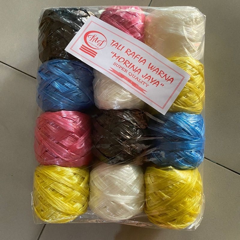 Jual Tali rafia warna isi 12gulung | Shopee Indonesia