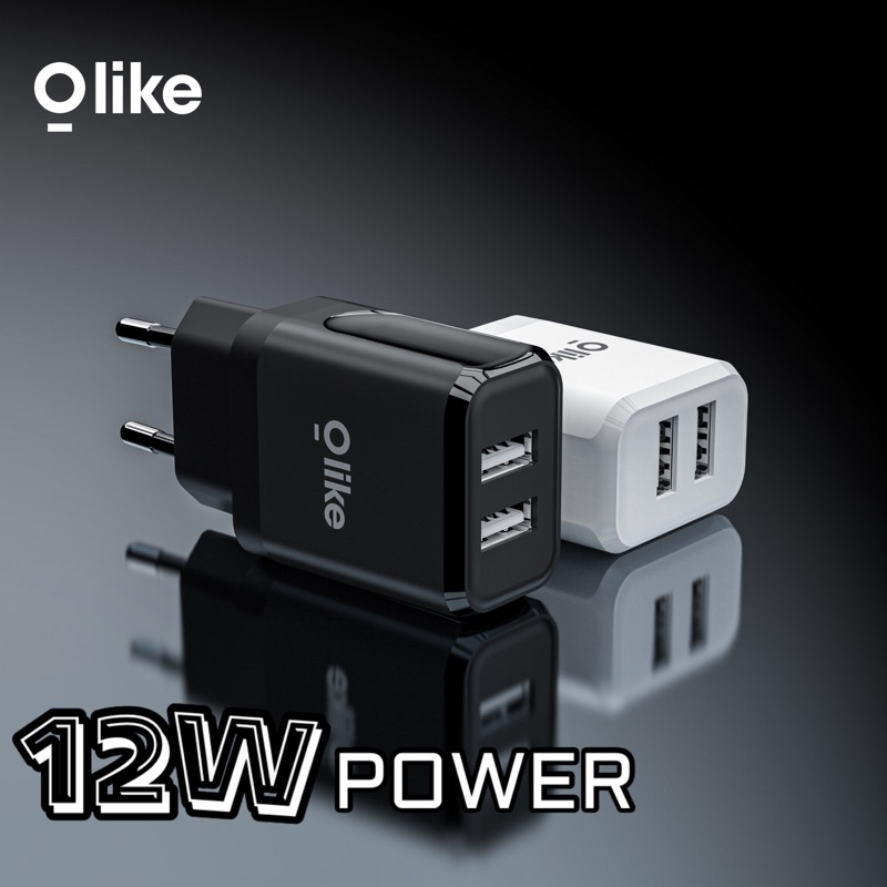 Jual OLIKE C202S ( 1 PCS ) ADAPTOR / KEPALA CHARGER DUAL PORT 2,4A ...