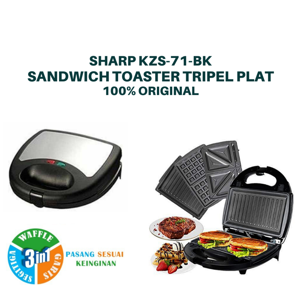 Jual SHARP KZS-71-BK SANDWICH TOASTER PEMANGGANG ROTI | Shopee Indonesia