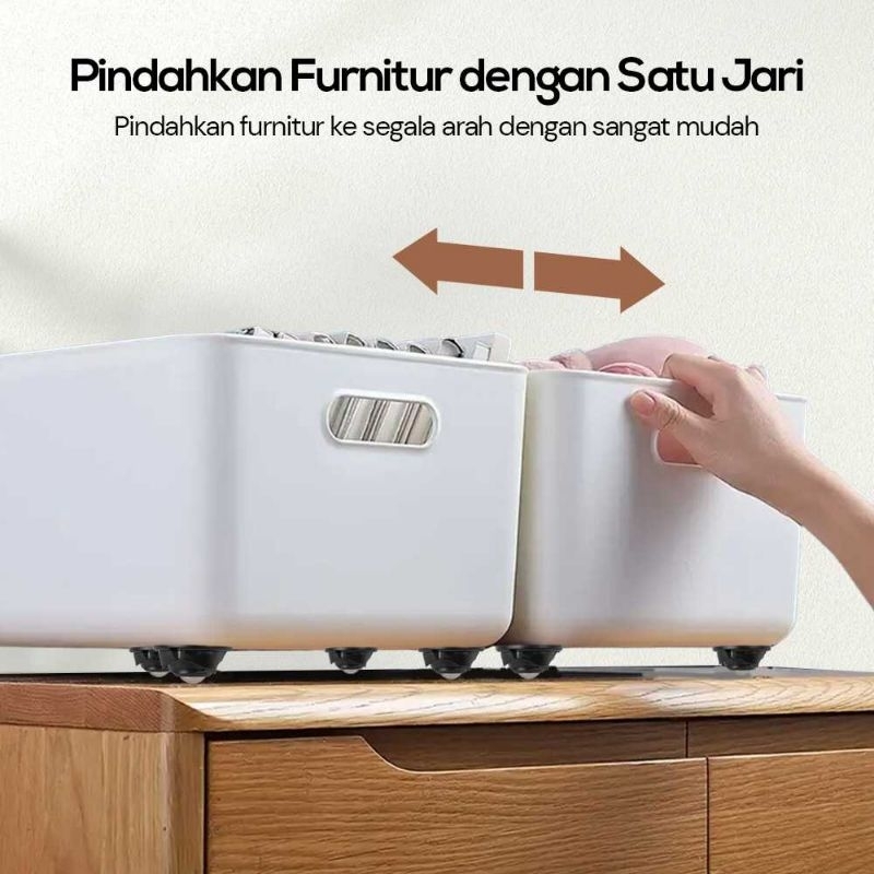 Jual Roda Roller Tempel Alas Gerak Kaki Meja Cabinet | Shopee Indonesia