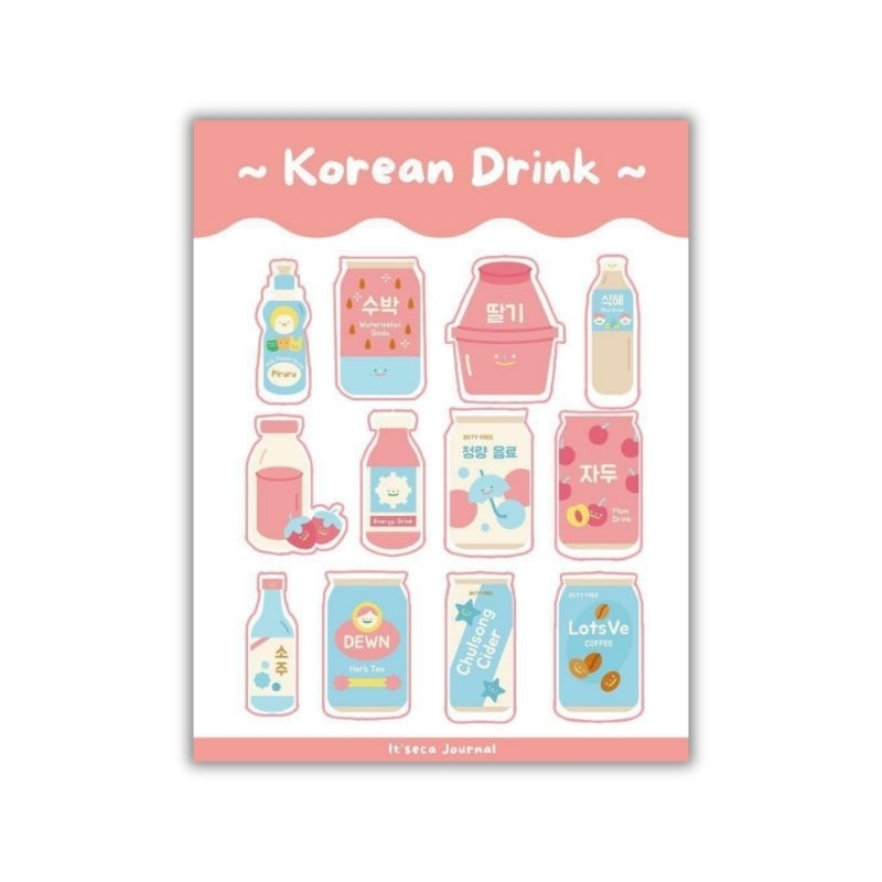 Jual sticker glossy | sticker korean drink | Shopee Indonesia