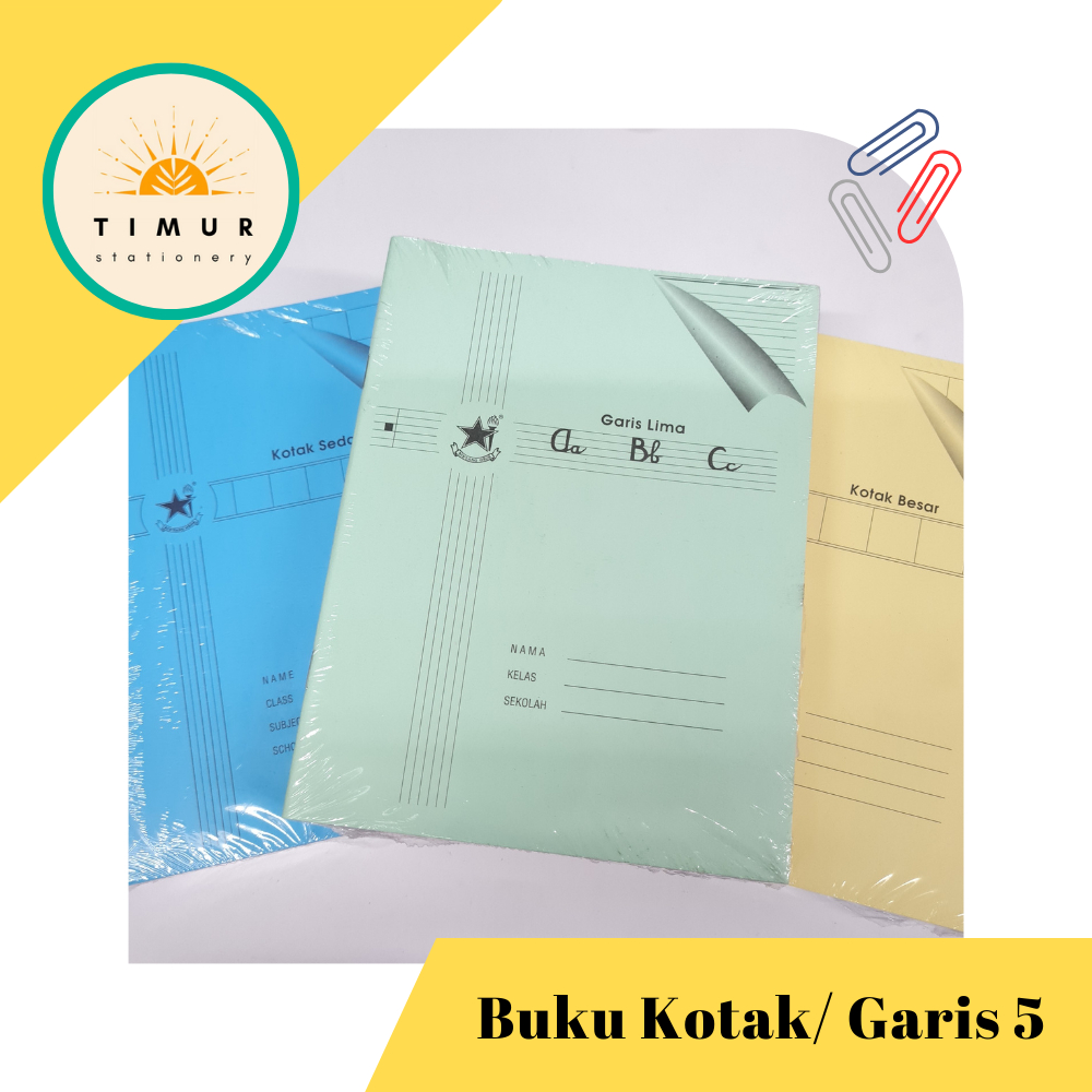 Jual Buku Kotak Sedang / Besar / Garis 5 Bintang Obor per Pak | Shopee ...