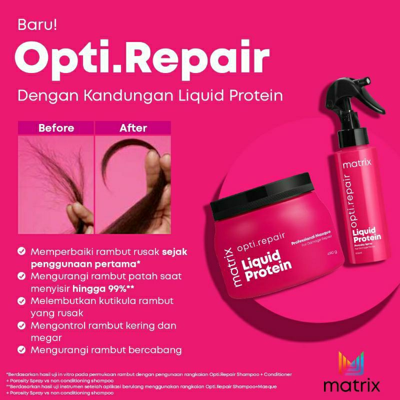 Jual Matrix Opti Repair Liquid Protein Masker 490ml | Shopee Indonesia