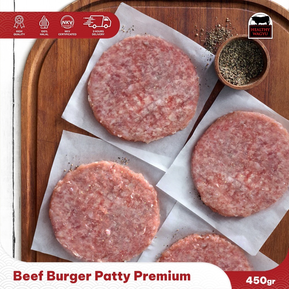 Jual BURGER PATTY (BEEF HAMBURG) 450gr Healthy wagyu | Shopee Indonesia