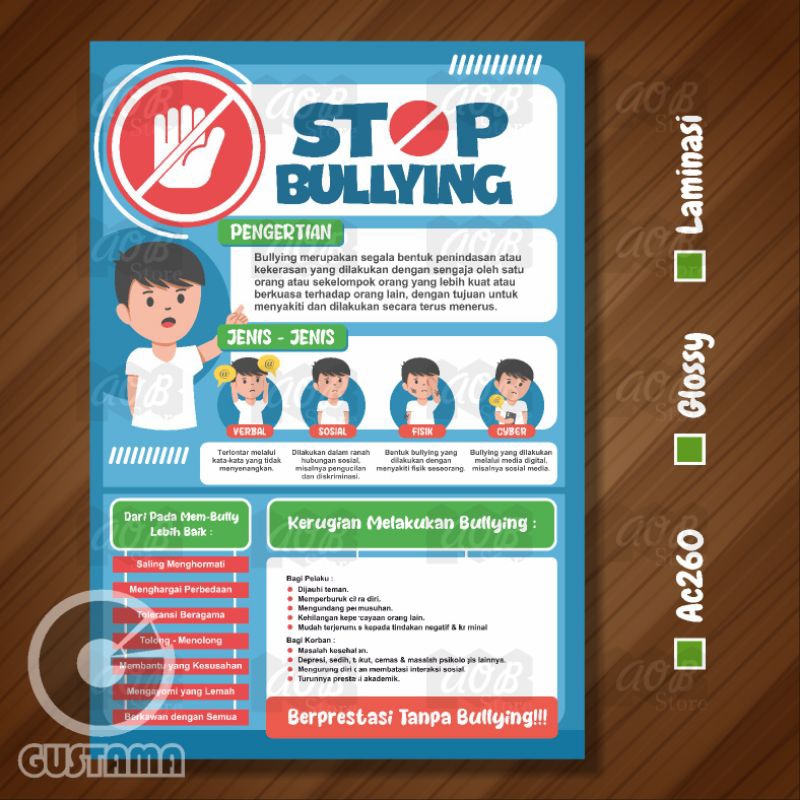 Jual Poster Stop Bullying, Poster Edukasi Anak Sekolah Dasar, Laminasi A3 | Shopee Indonesia