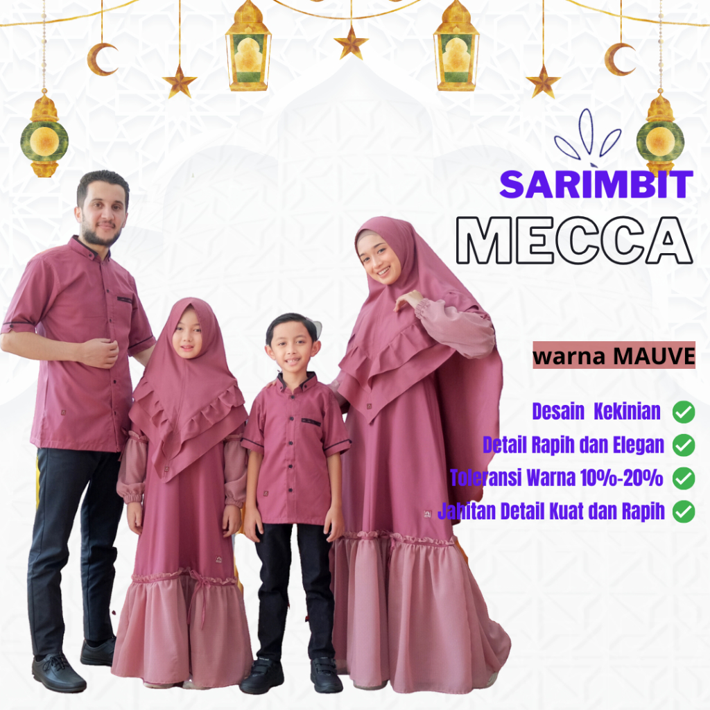 Jual SARIMBIT KELUARGA 2024 LEBARAN SERIES MECCA - BAJU COUPLE KELUARGA ...