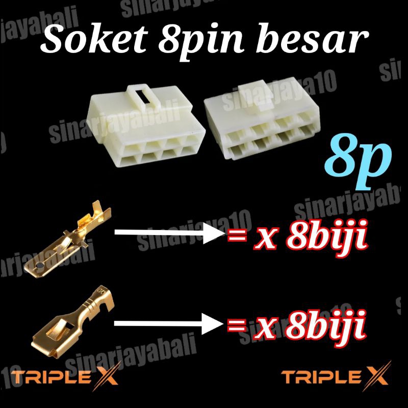 Jual soket motor 8pin besar konektor kabel 8 pin socket 8p mobil ...