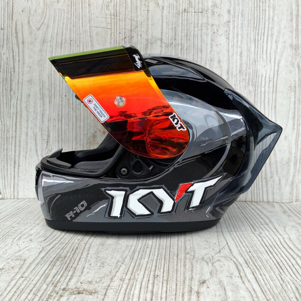 Jual HELM FULLFACE KYT R10 #6 BLACK/GREY SPOILER 3D || R10 #6 WHITE/RED ...