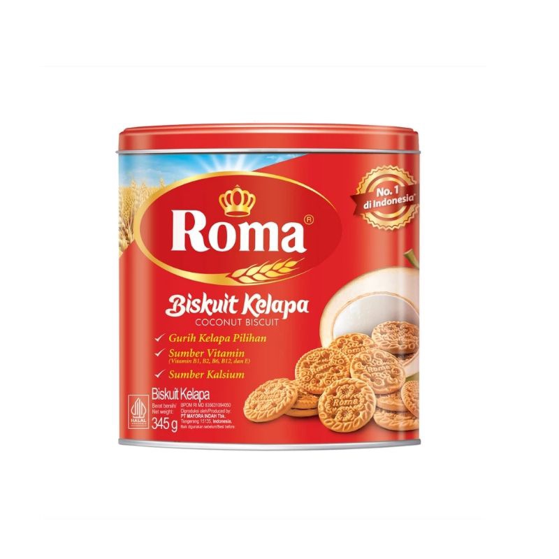 Jual Roma Kelapa Biskuit Kaleng 345 gr Roti Lebaran Tango Nissin Egg ...