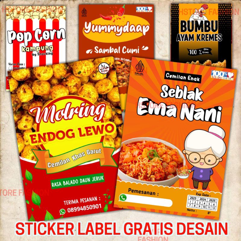 Jual Sticker Label Makanan Snack Label Cemilan | Shopee Indonesia