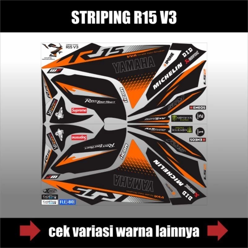 Jual Decal Stiker Yamaha R15 V3 Grafis / Striping Motor R15 V3 ...
