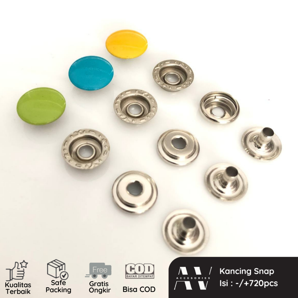 Jual AVACC Kancing Jepret Cetet Besi 15mm 7050 Warna Warni Snap Button ...