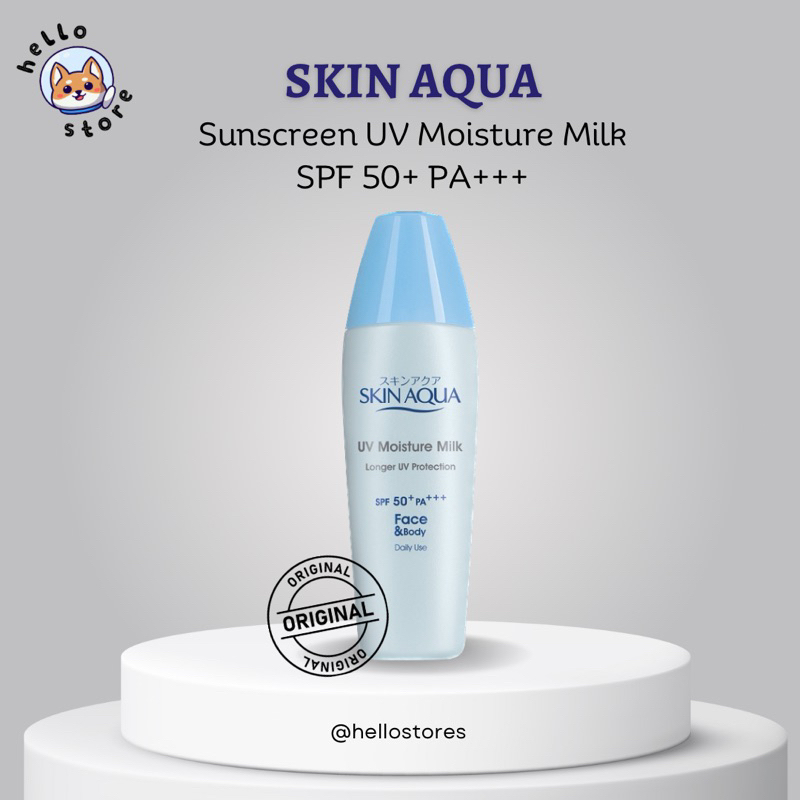 Jual Sunscreen Skin Aqua UV Moisture Milk SPF 50 PA+++ (TUTUP BIRU ...