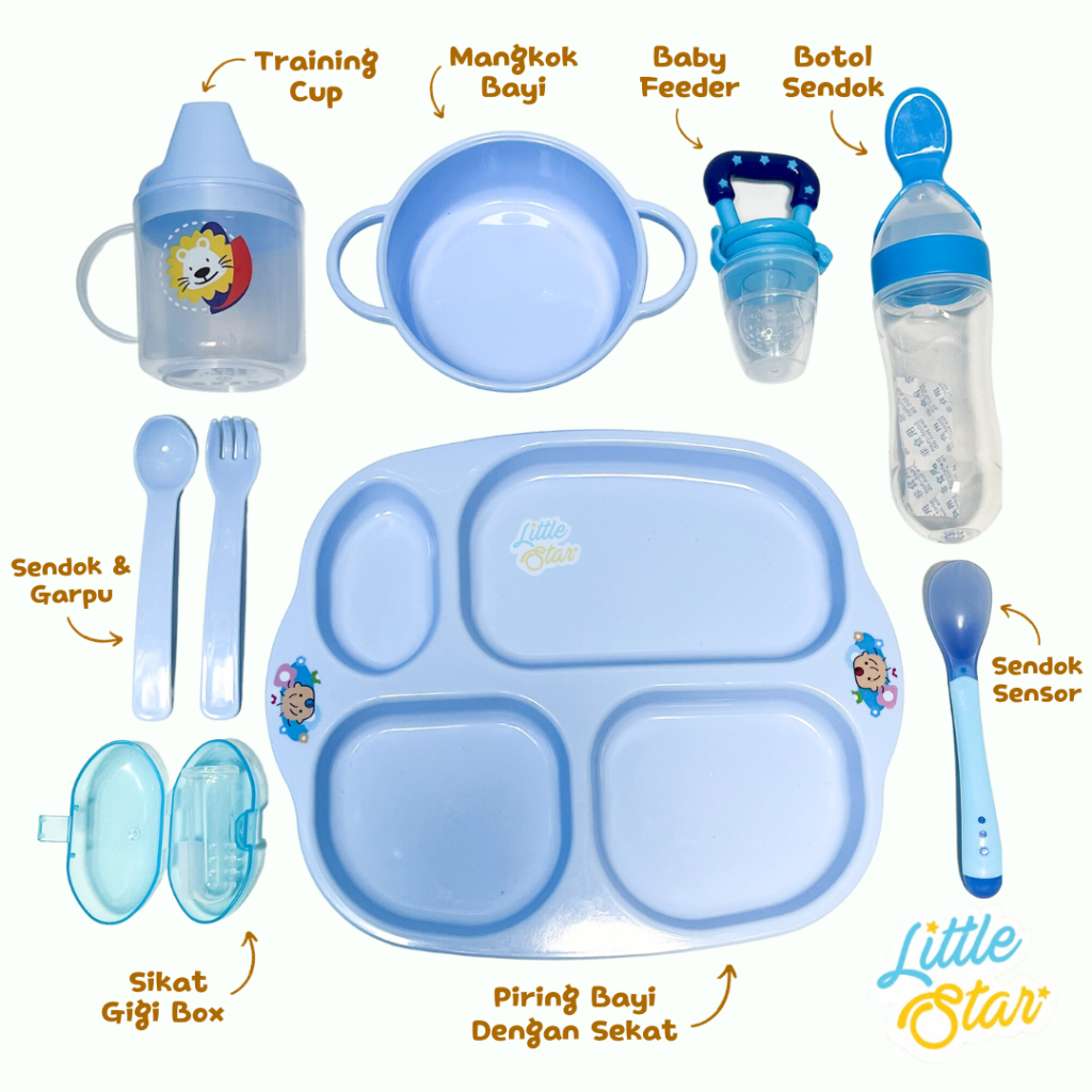 Jual LS 9in1 Feeding Baby Gift Set Paket Peralatan Makan Mpasi Bayi ...